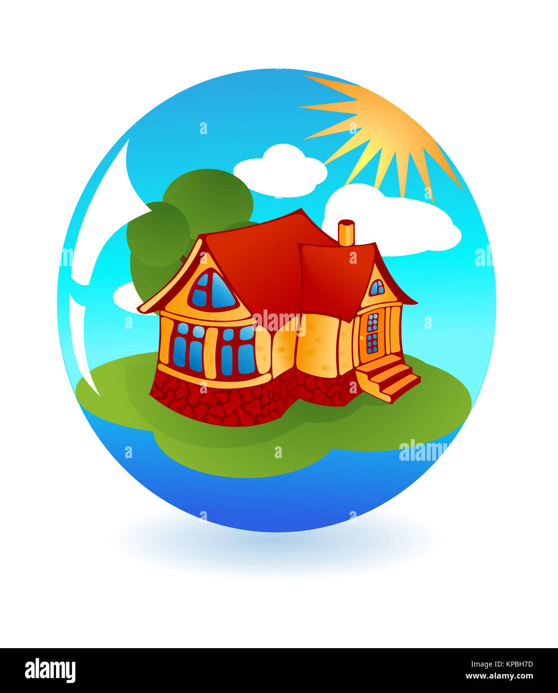 illustration of isolated cartoon house Stock Photo - Alamy