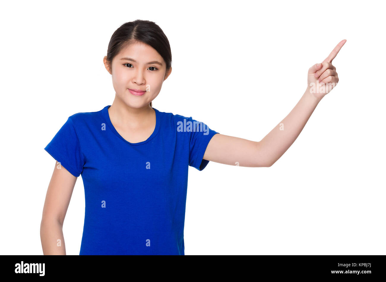Asian woman finger point Cut Out Stock Images & Pictures - Alamy