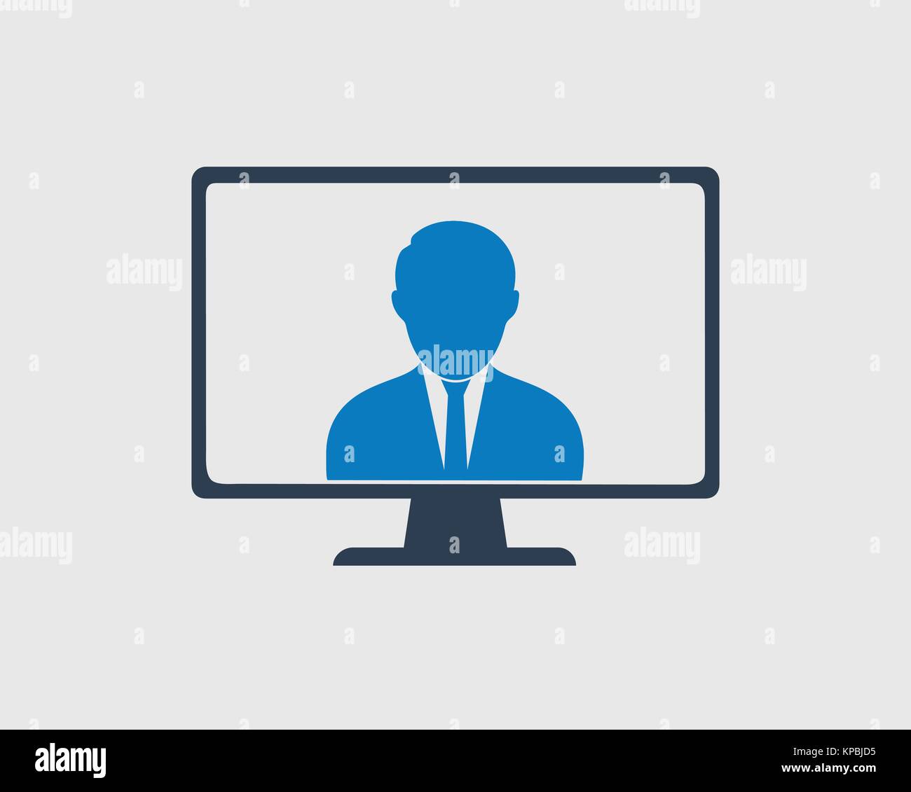 Corporate Man Icon on computer screen Stock Vector Image & Art - Alamy