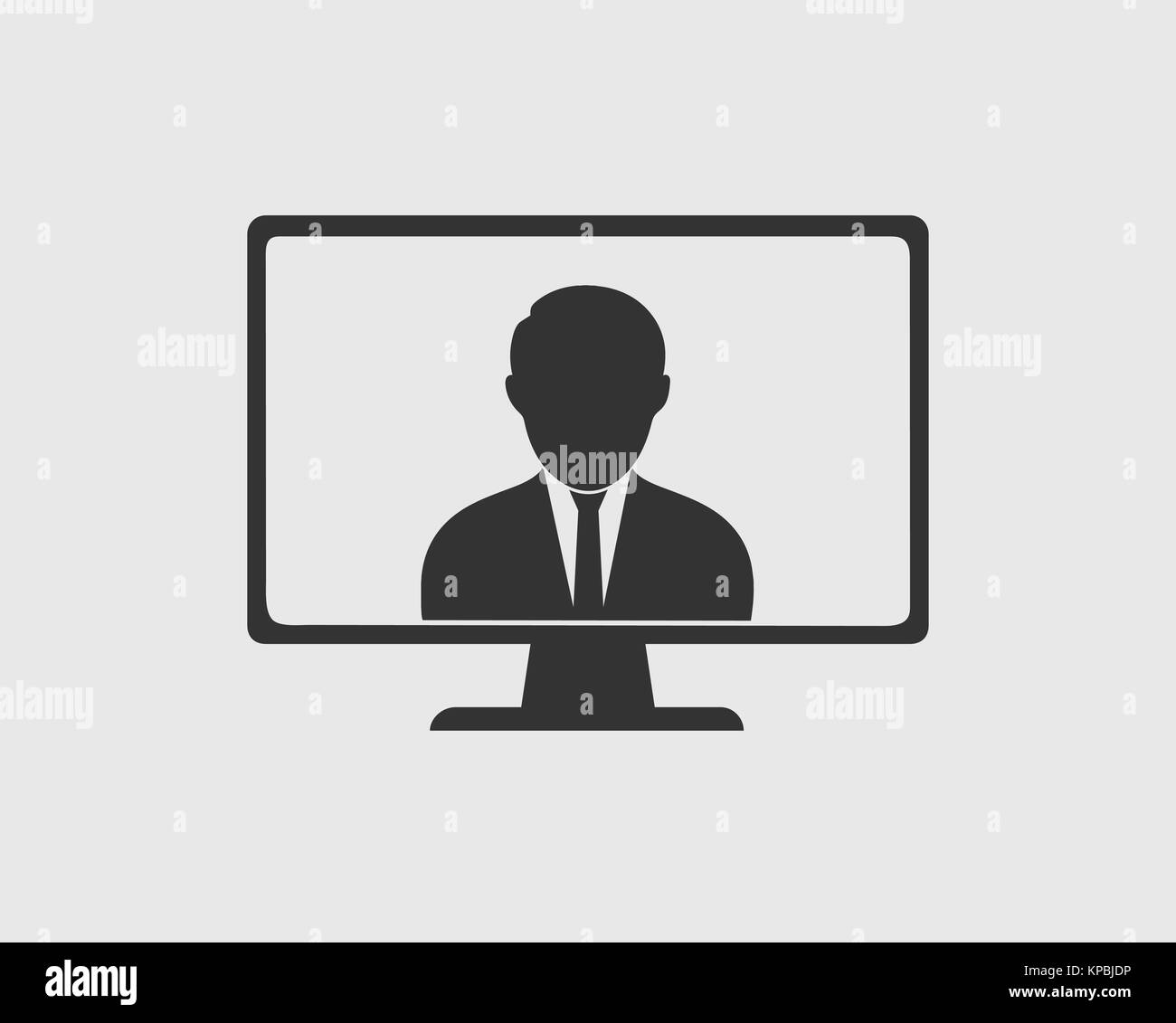 Corporate Man Icon on computer screen Stock Vector Image & Art - Alamy