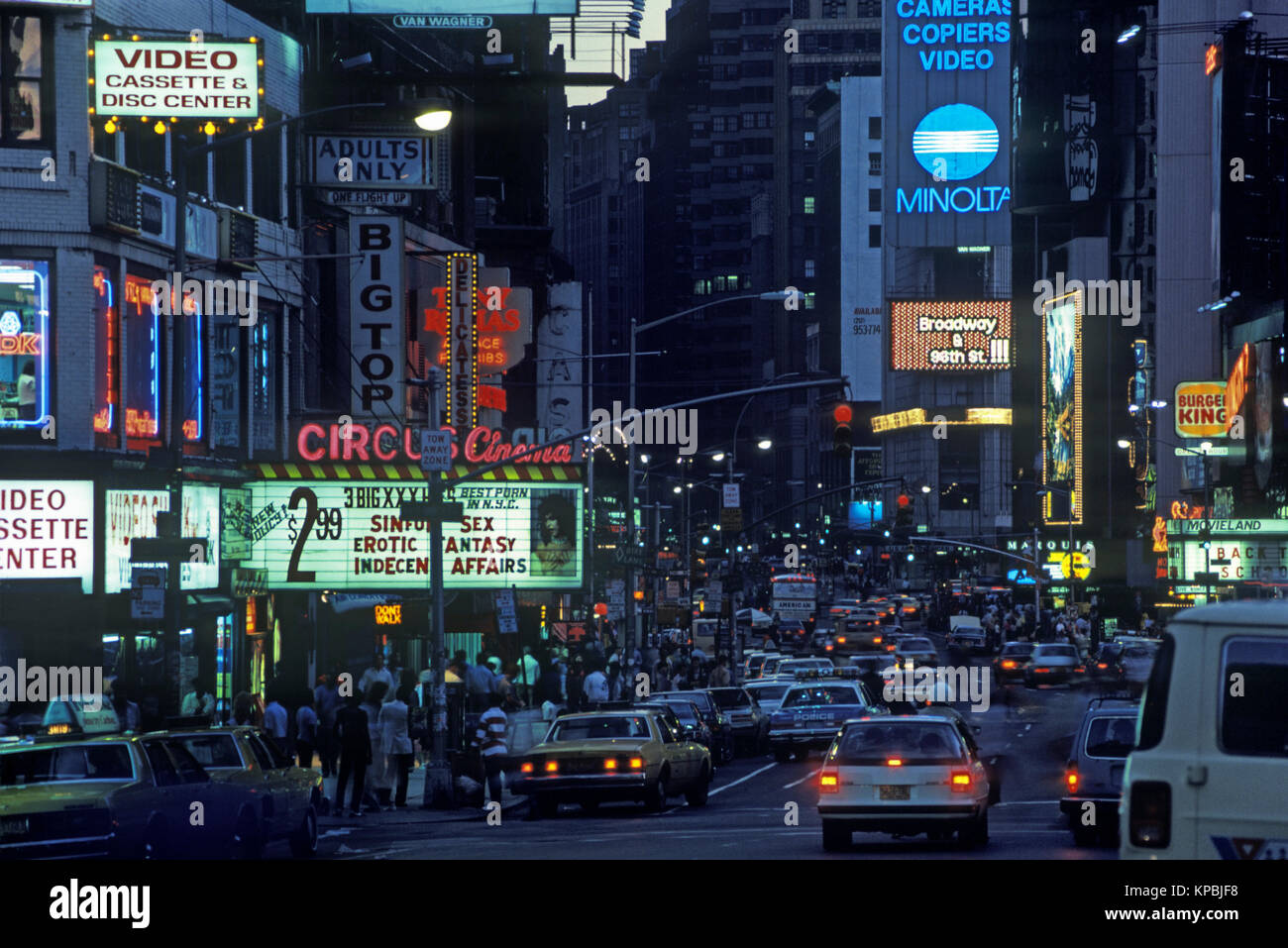 1987 Historical Times Square Midtown Manhattan New York City Usa Stock