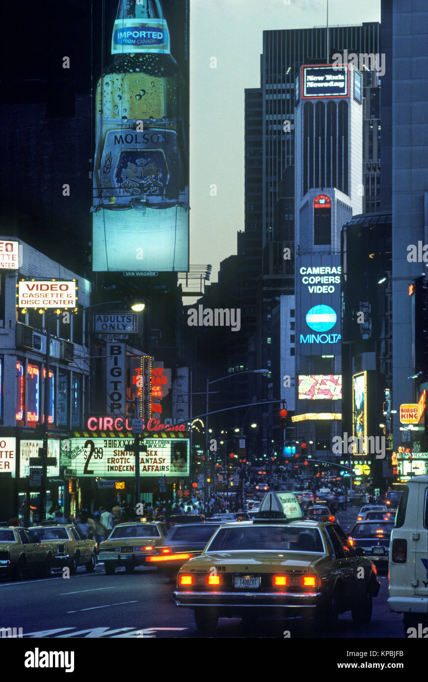 1987 Historical Times Square Midtown Manhattan New York City Usa Stock