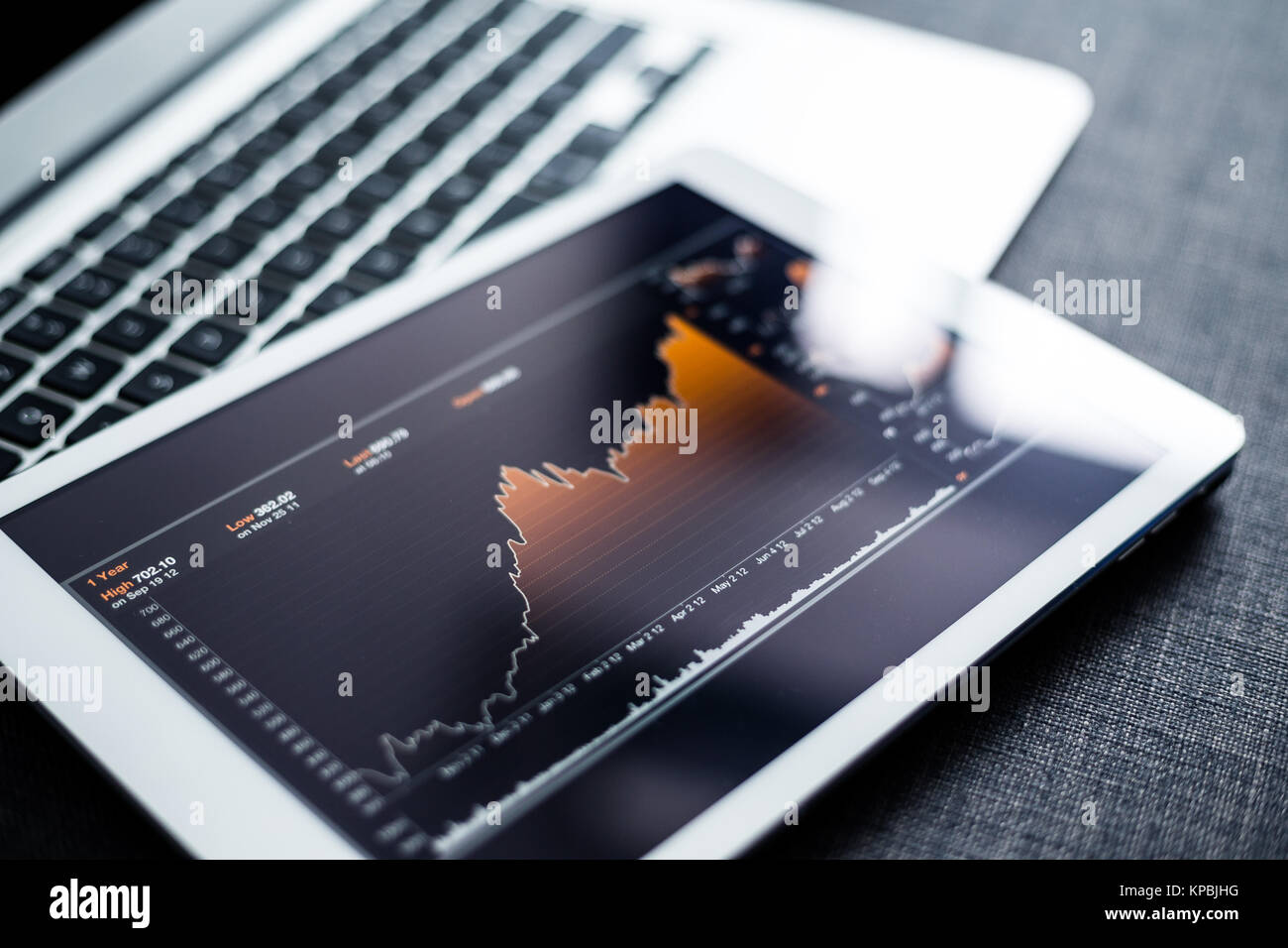 Stock market chart digital tablet Stock Photo - Alamy
