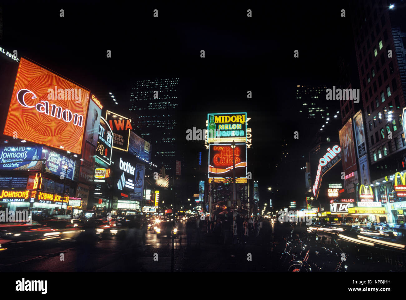 1987 Historical Times Square Midtown Manhattan New York City Usa Stock