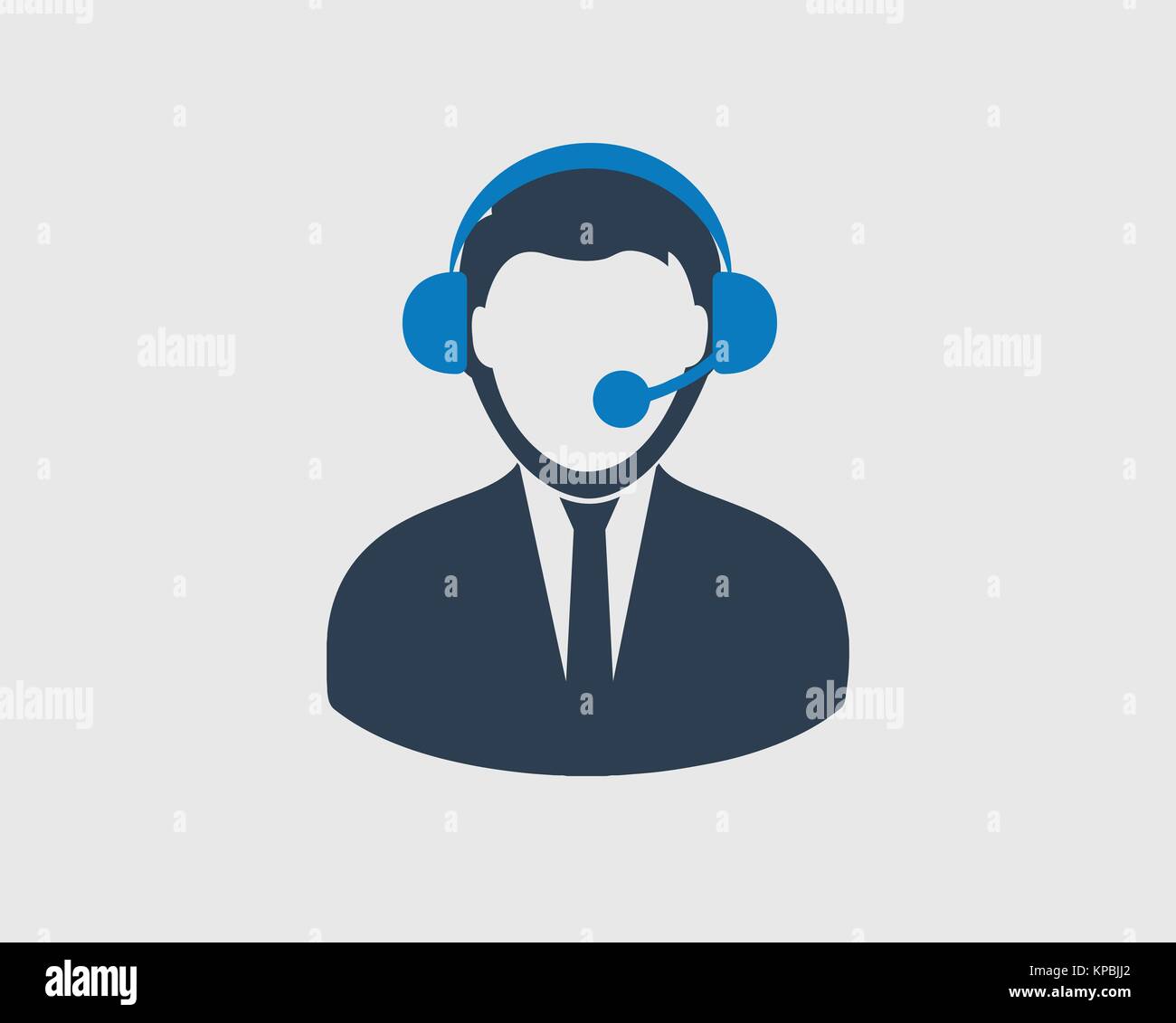 Costumer service icon. Man and headphone on his head Stock Vector Image ...