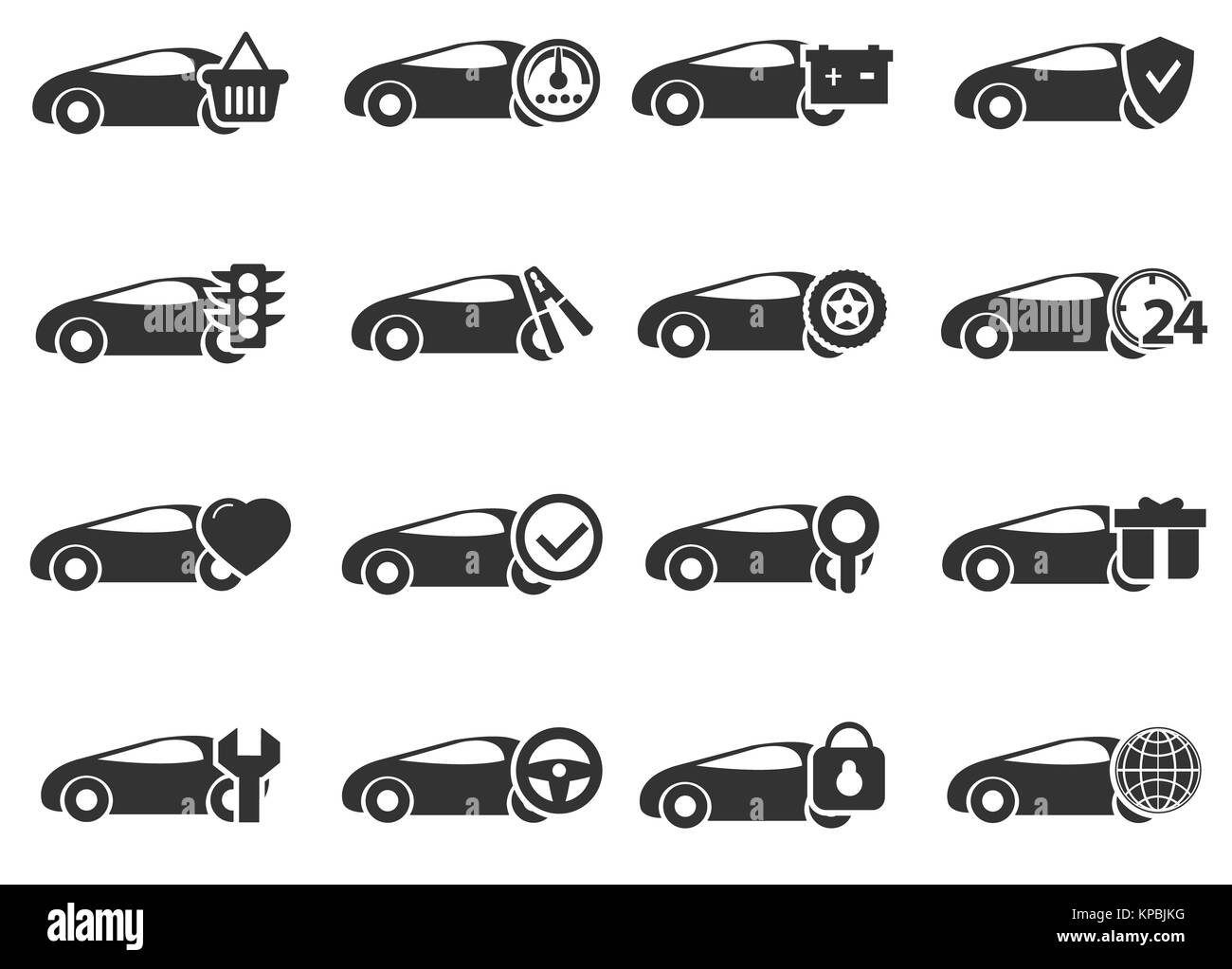 Car service icons set Stock Photo - Alamy