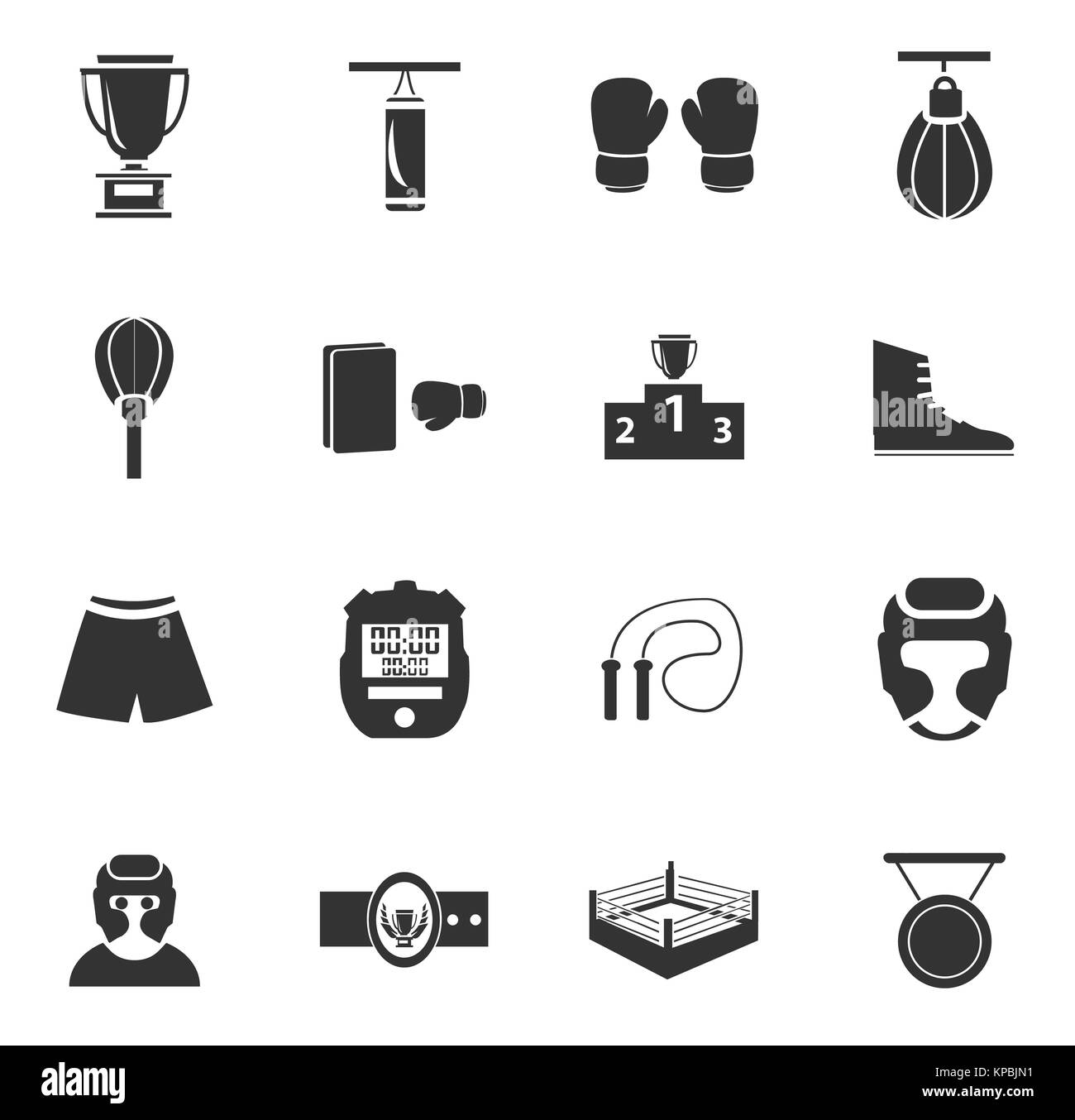 Boxing icon set Stock Photo - Alamy