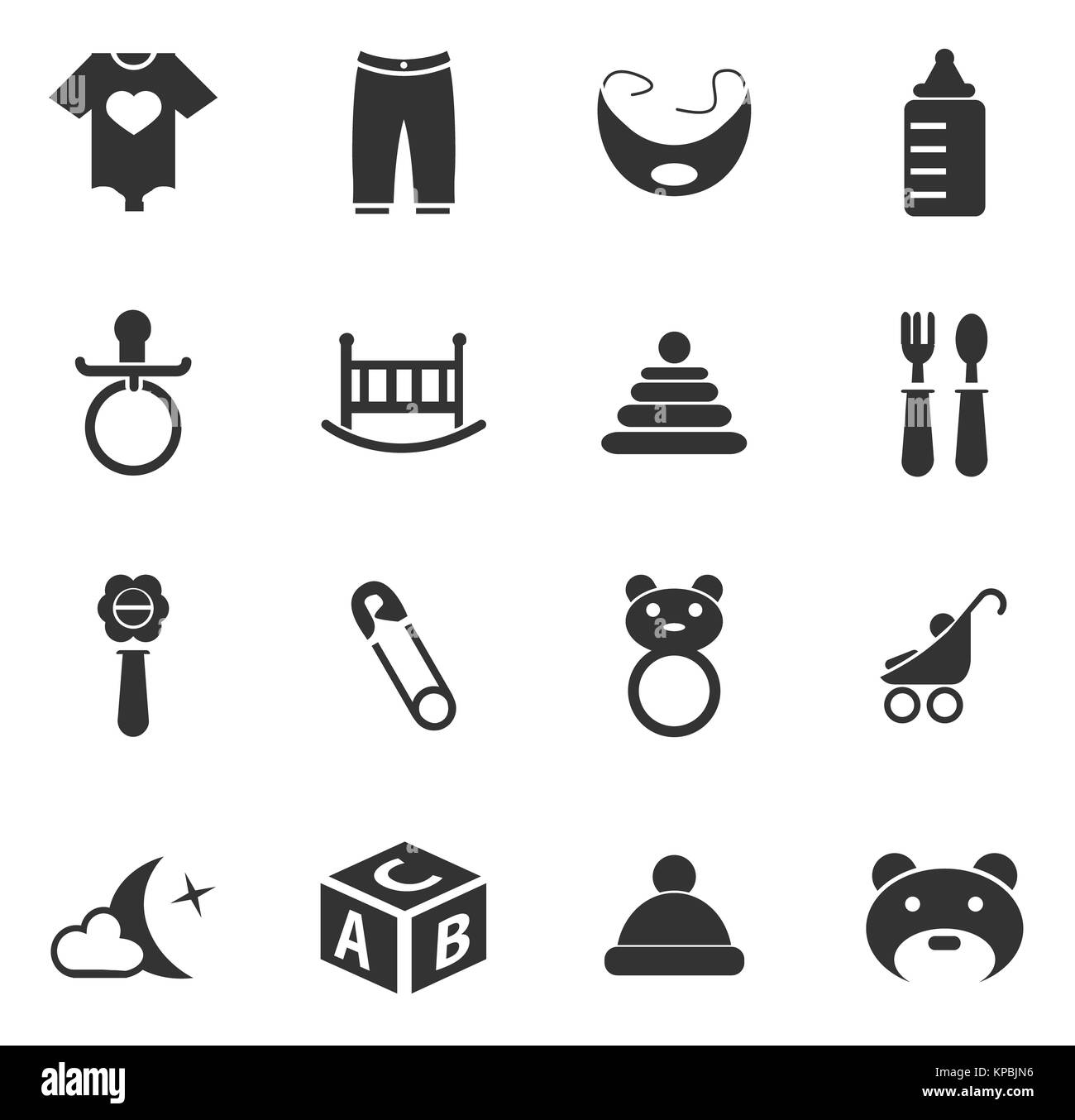 Baby icons set Stock Photo - Alamy