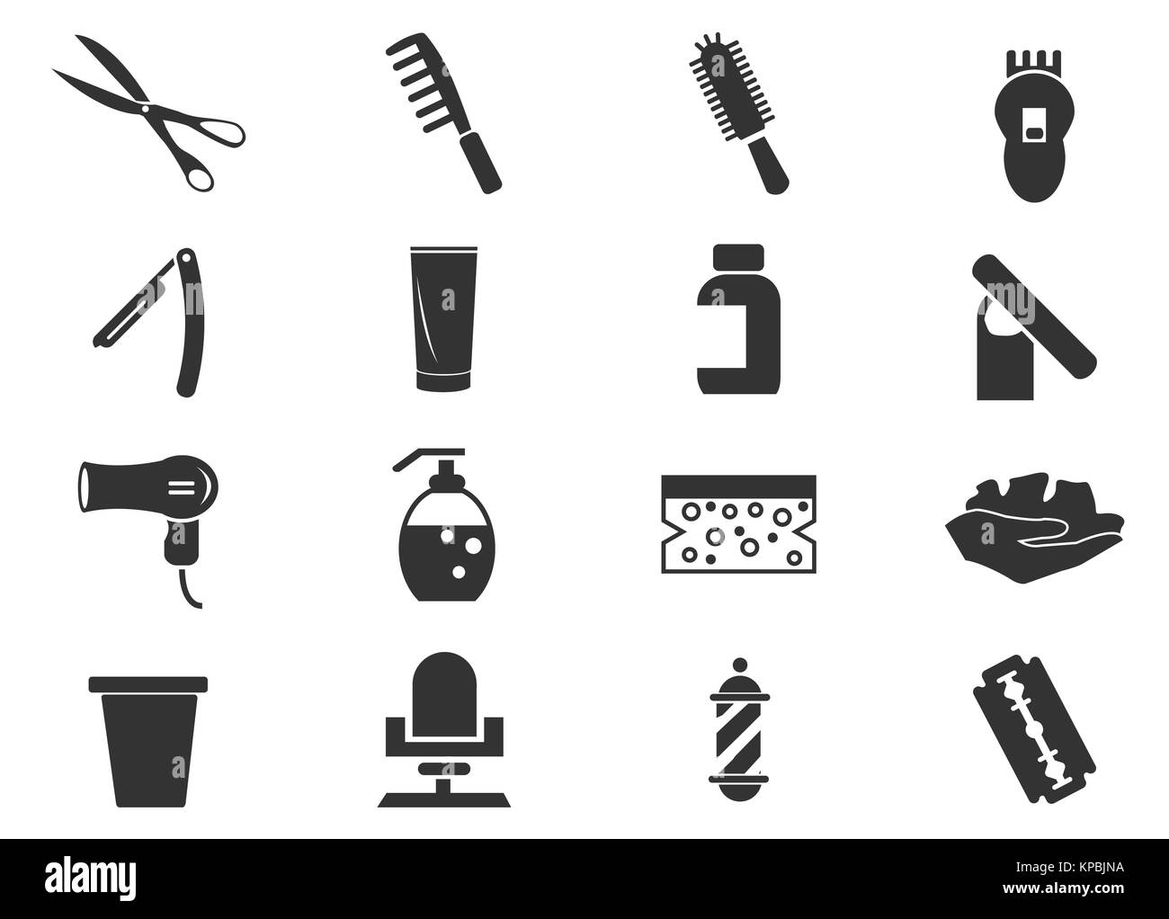 Barbershop icons set Stock Photo - Alamy