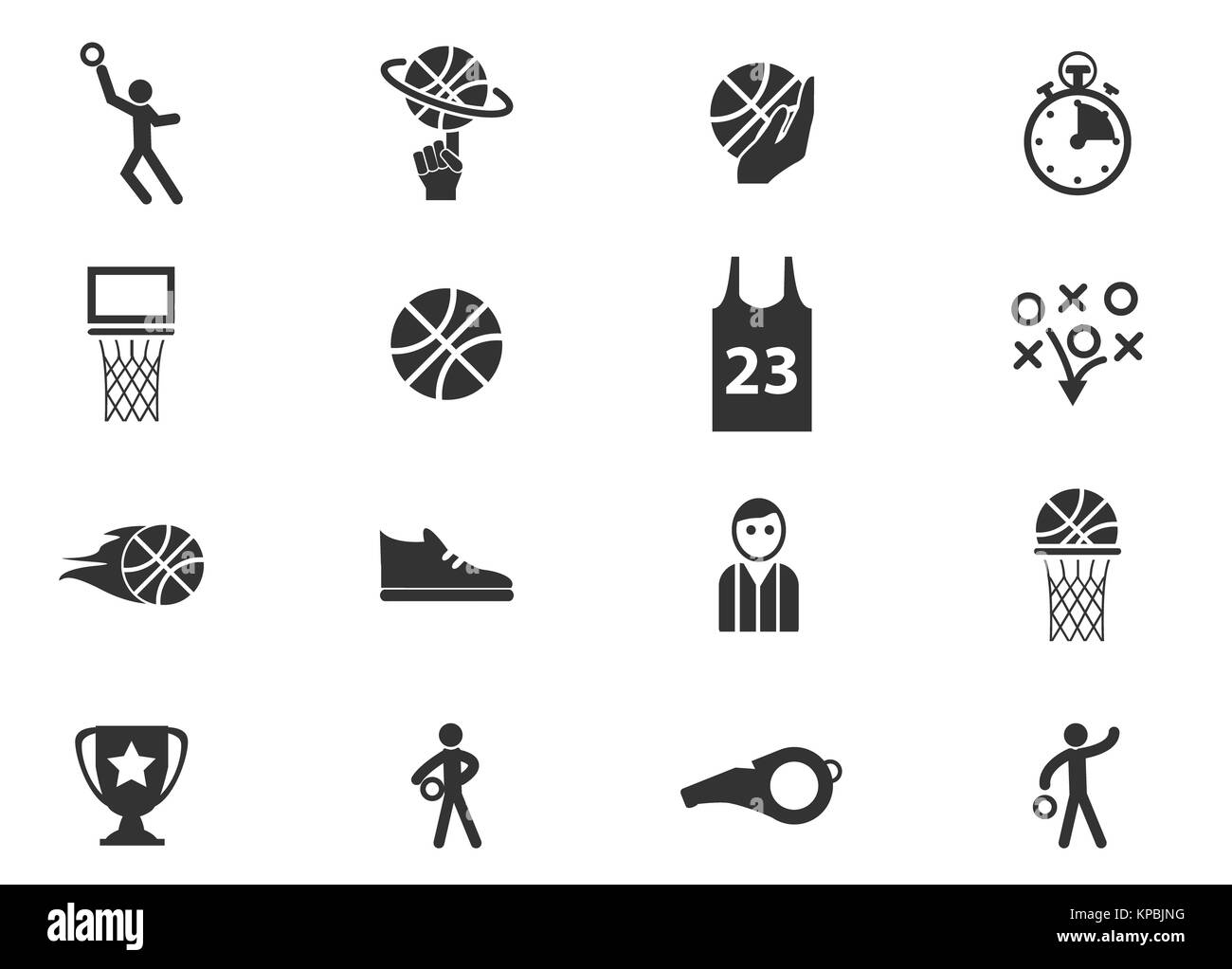 Basketball Icon set Stock Photo - Alamy