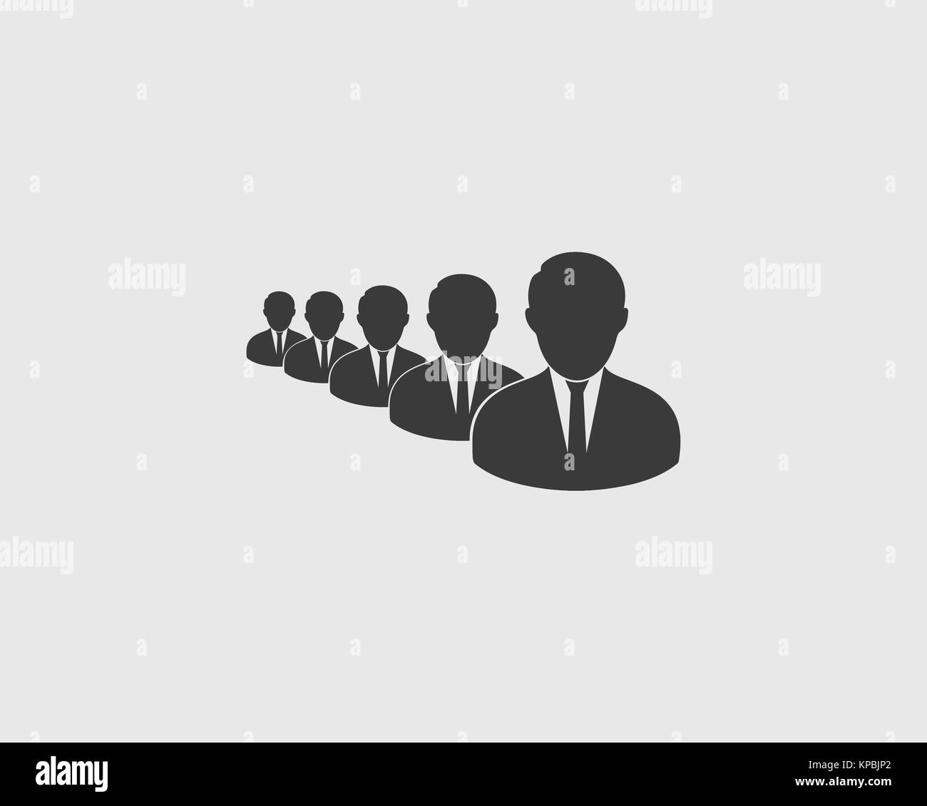 Disciplined Team icon. Number of people behind the leader Stock Vector ...