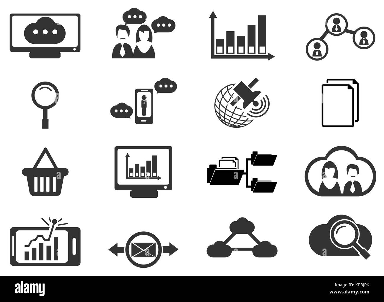 Data analytic and social network icons Stock Photo - Alamy