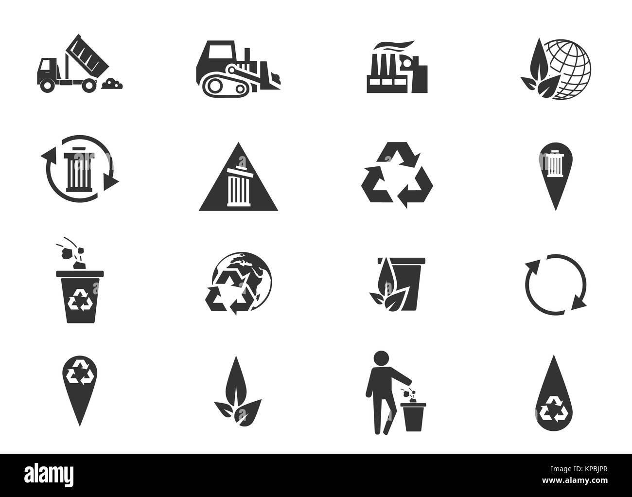 Garbage Icons set Stock Photo - Alamy