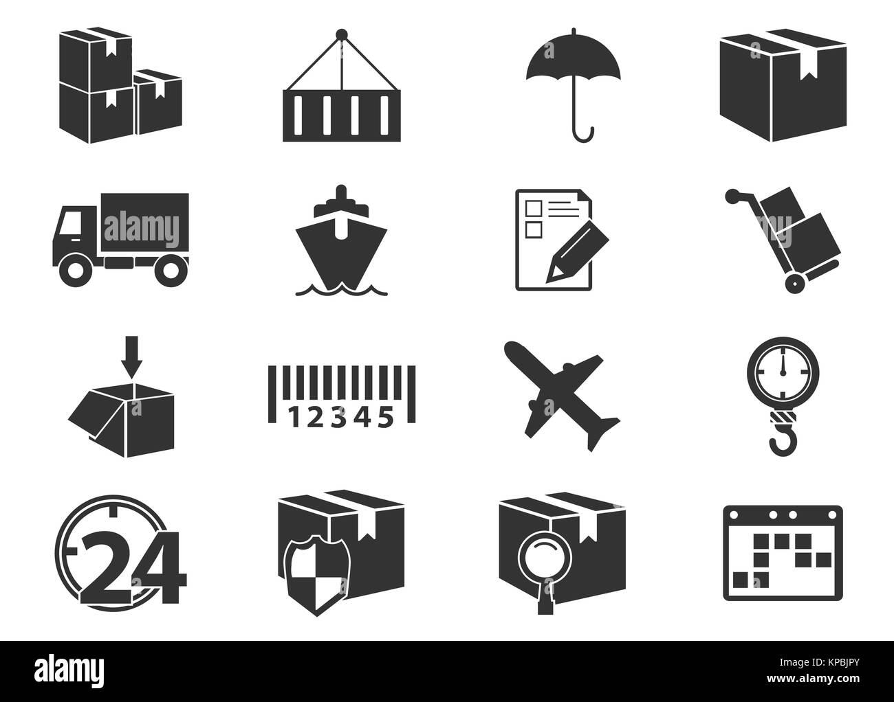 Shipping and delivery icons Stock Photo - Alamy