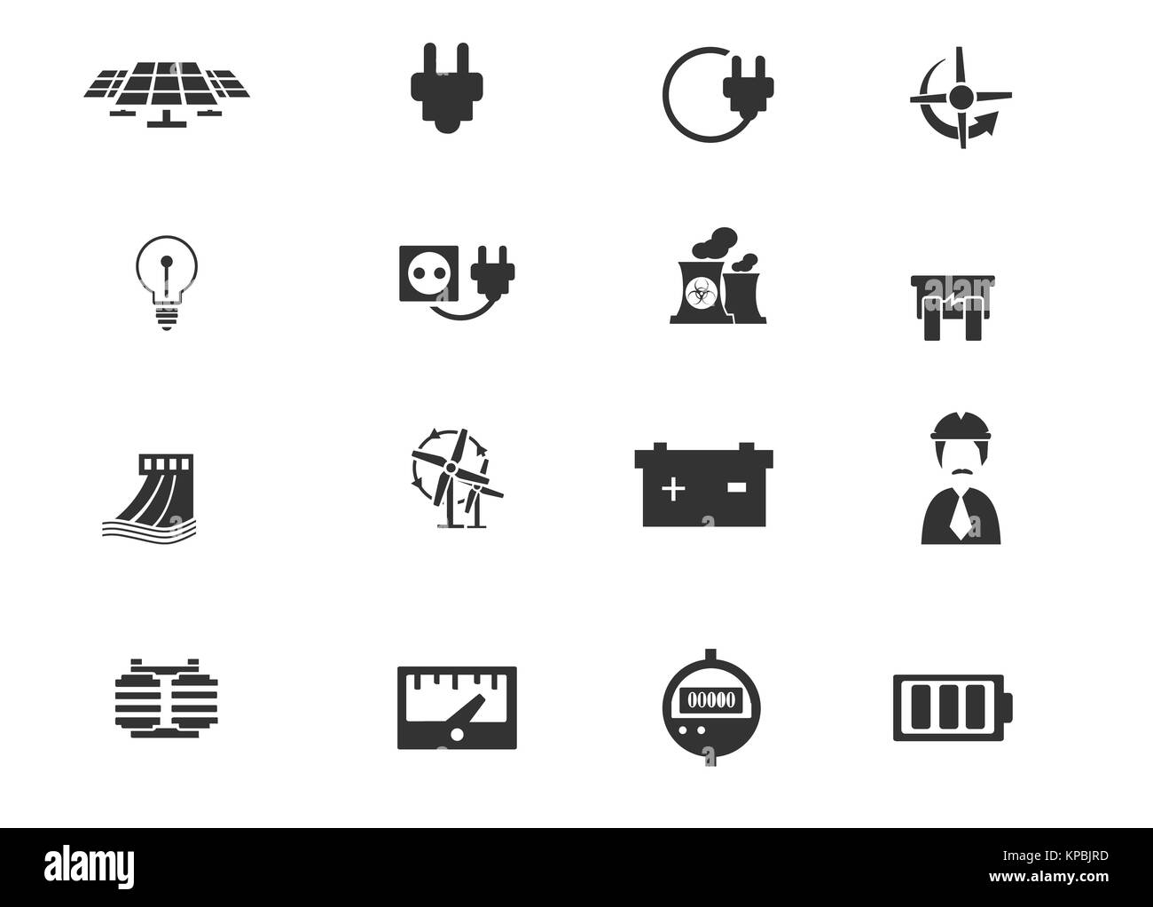 Electricity icons set Stock Photo - Alamy