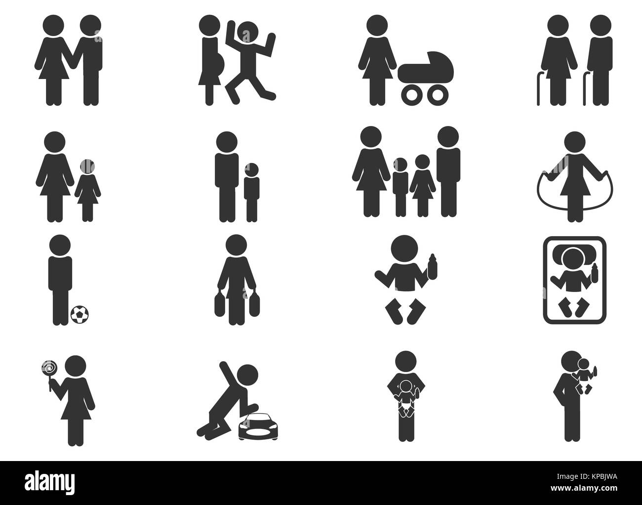 Family icons set Stock Photo - Alamy