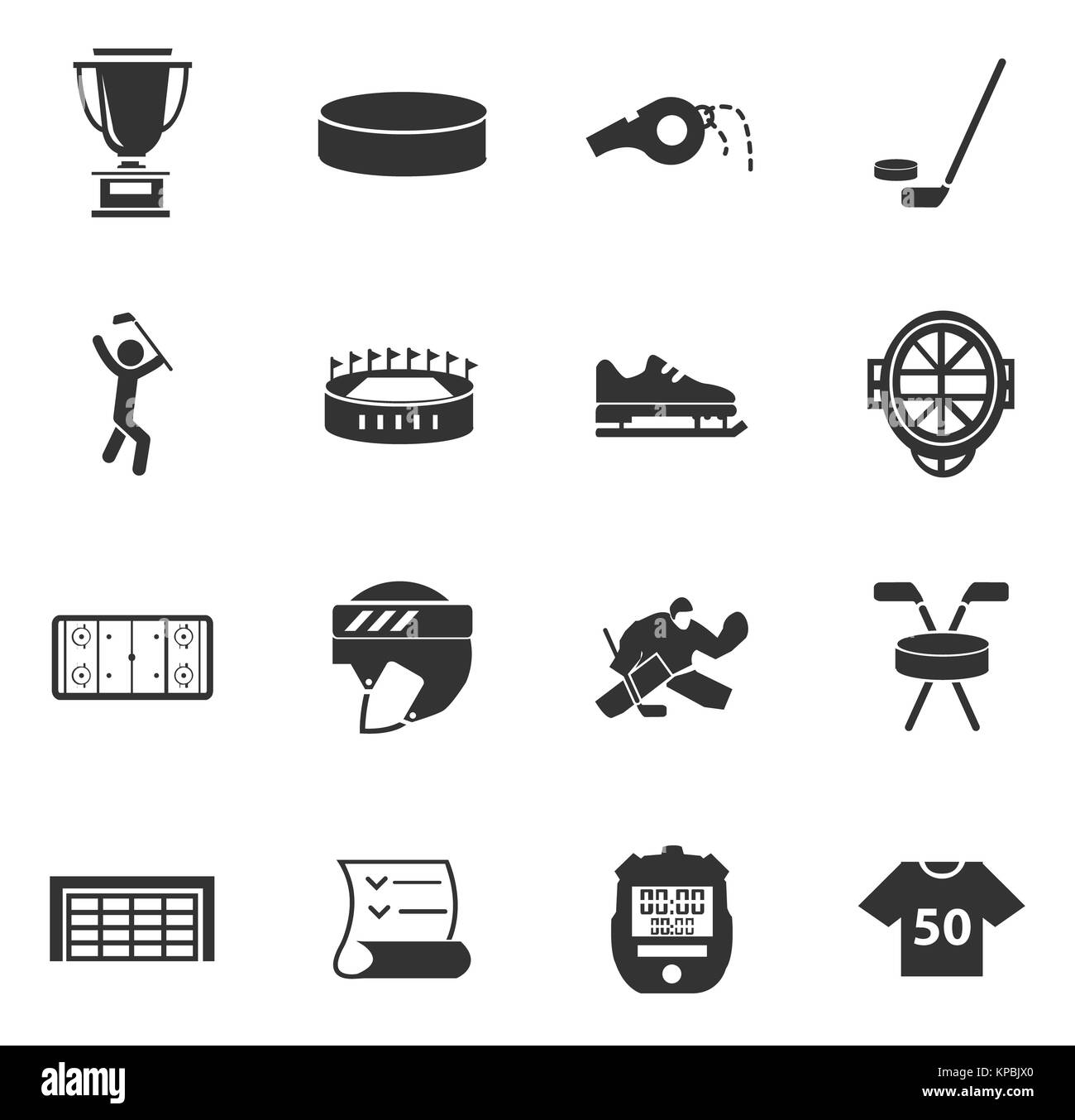 Hockey icons set Stock Photo - Alamy