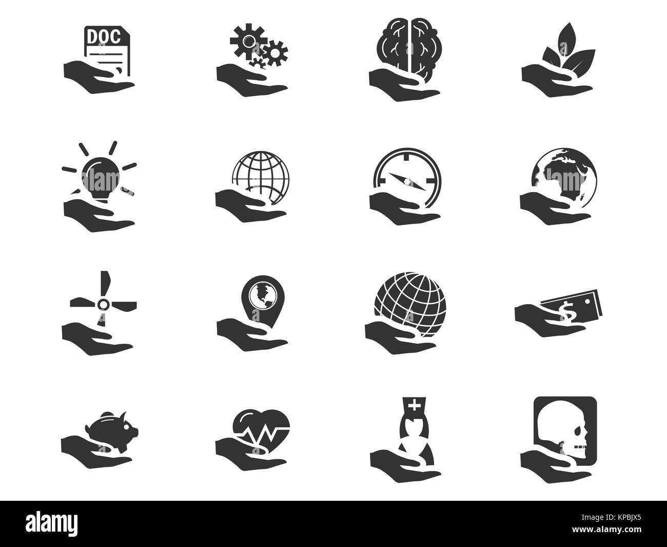 Insurance hands icons Stock Photo - Alamy