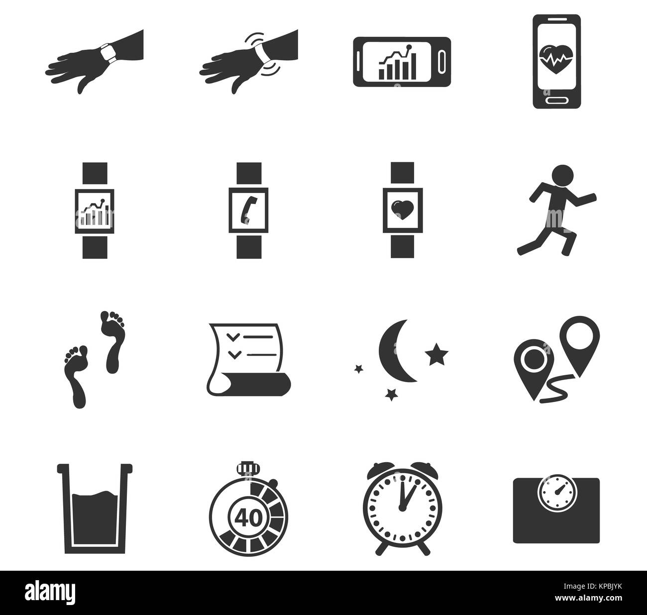 Jogging and workout icons set Stock Photo - Alamy