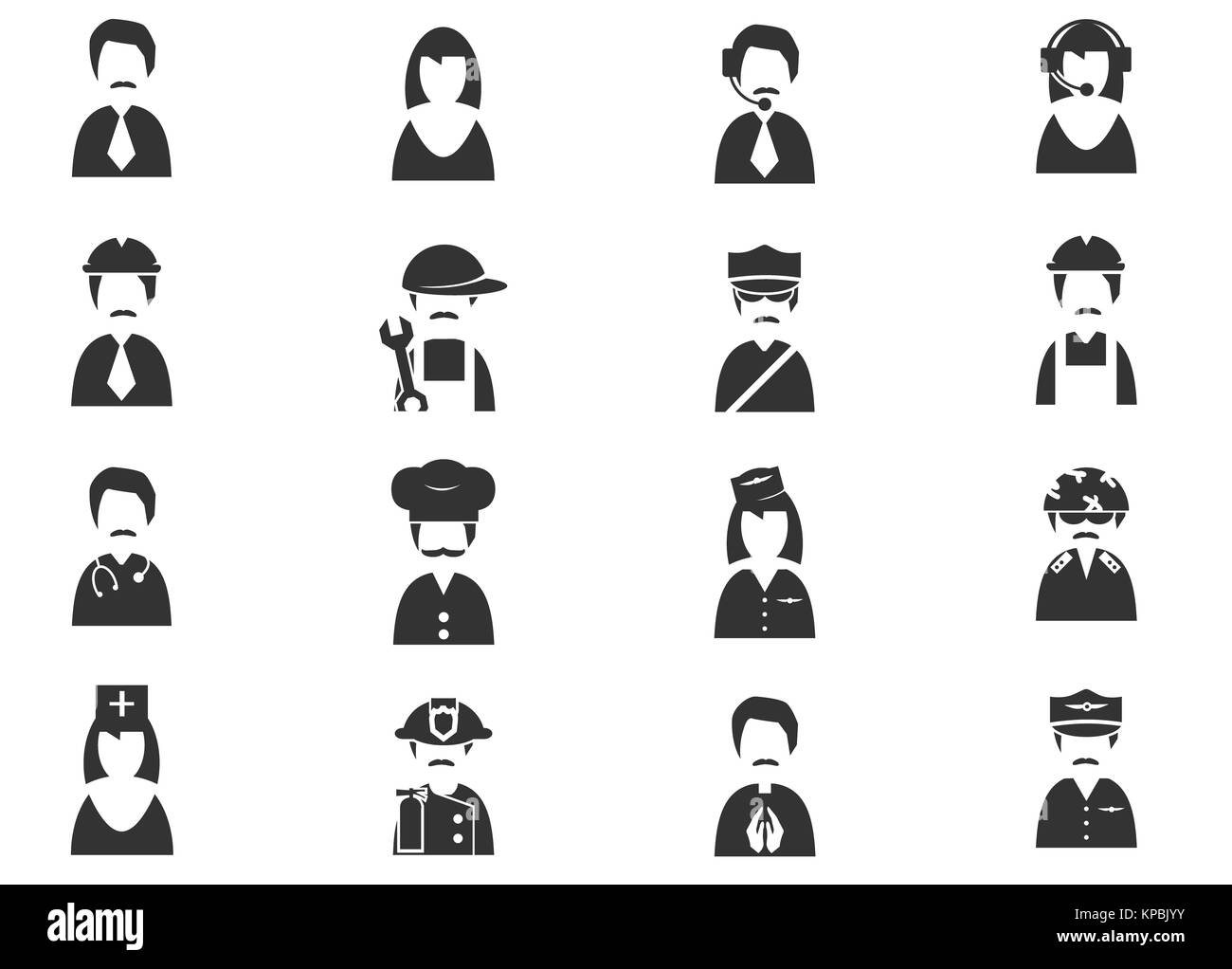 Occupation icons set Stock Photo - Alamy