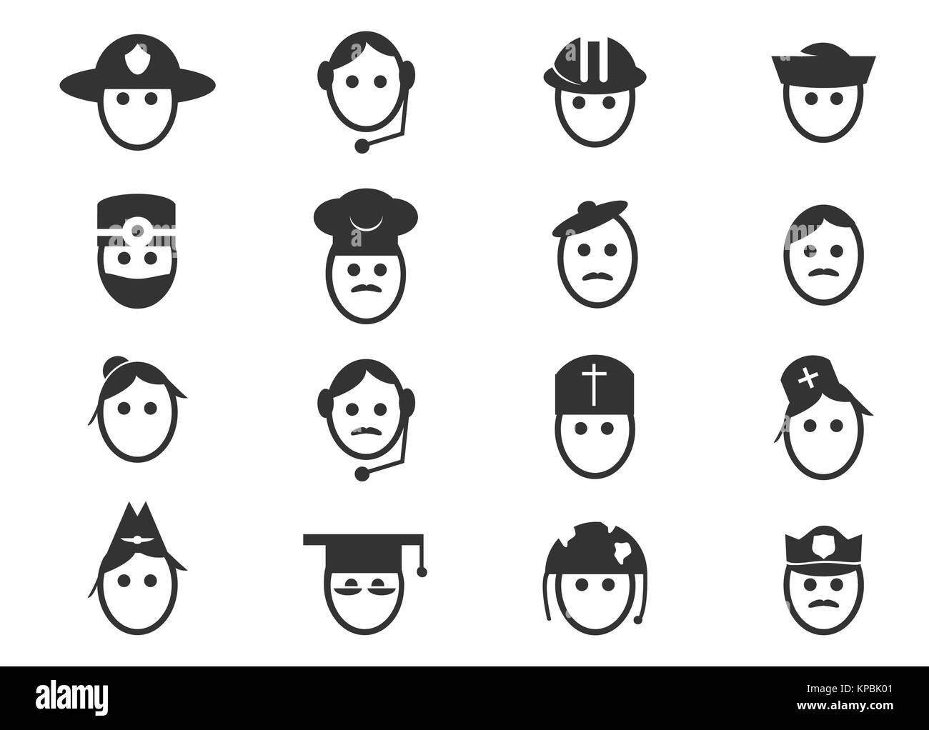 Occupation icons set Stock Photo - Alamy