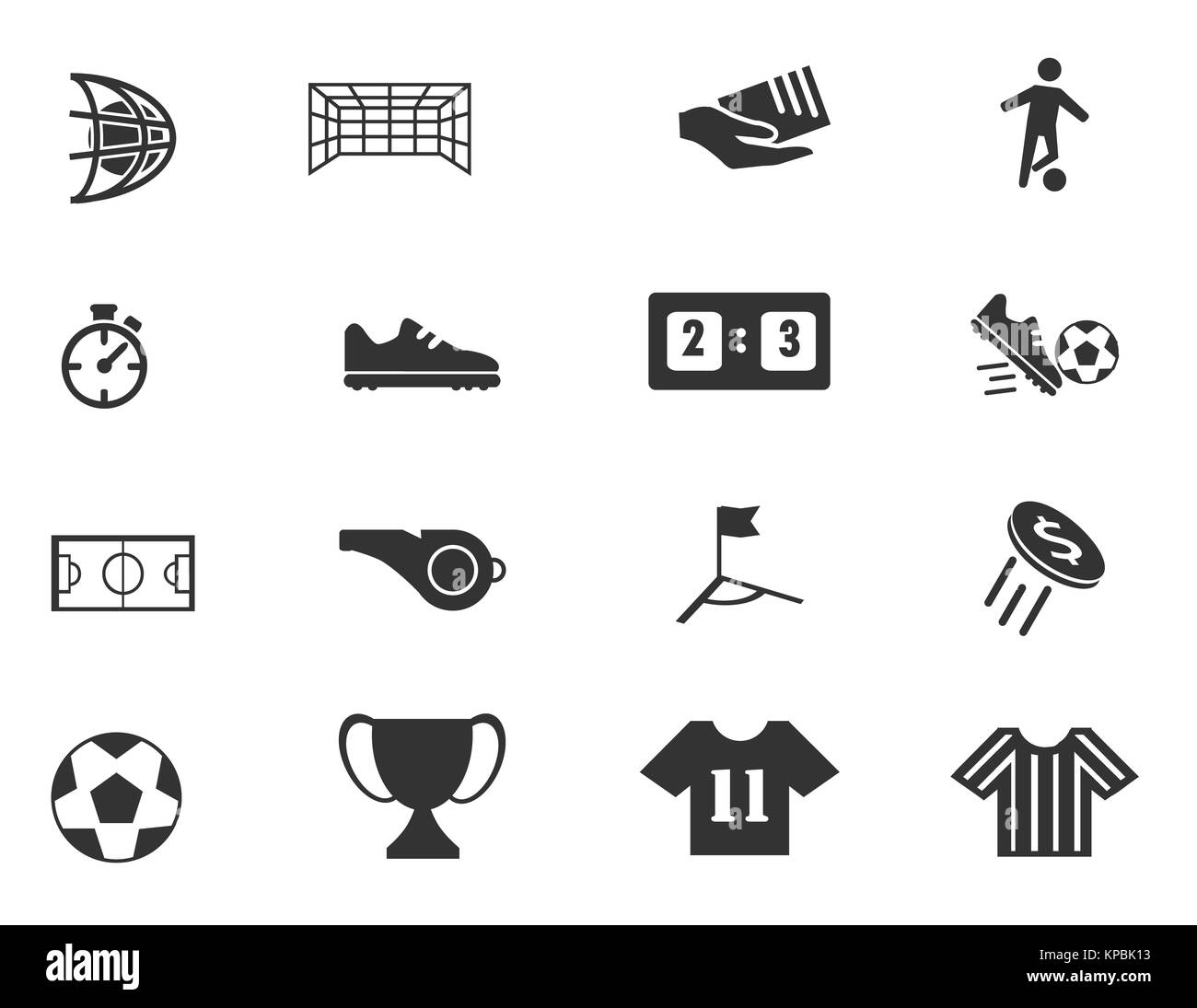 Soccer icons set Stock Photo - Alamy