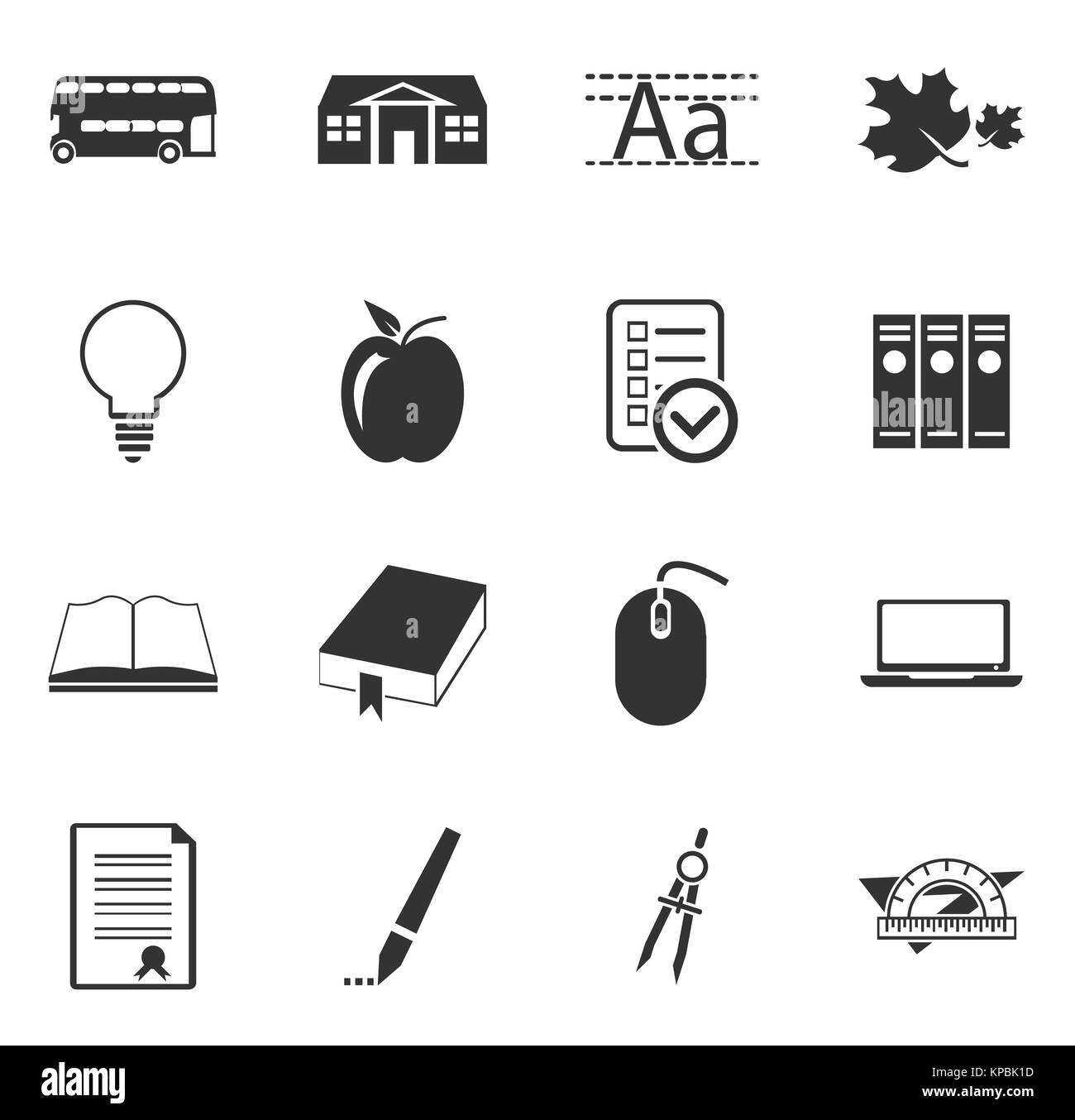 School Icons set Stock Photo - Alamy