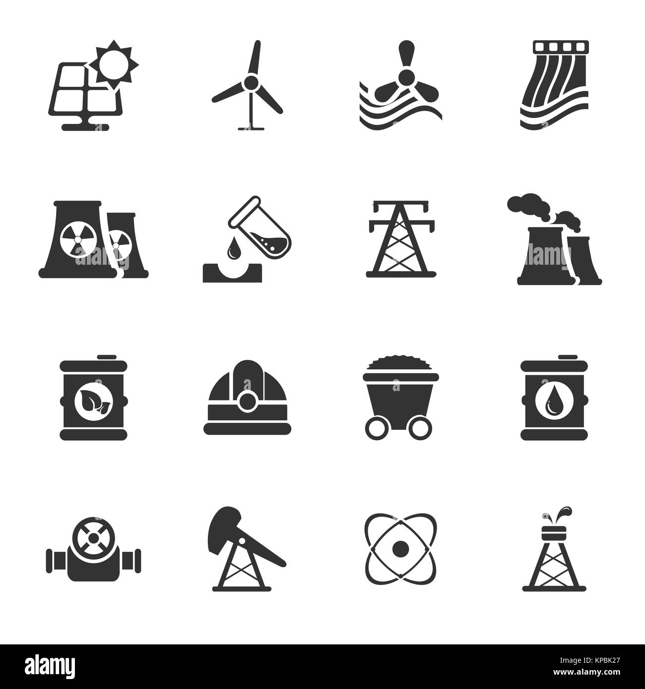 Fuel and Power Generation Icons Stock Photo - Alamy