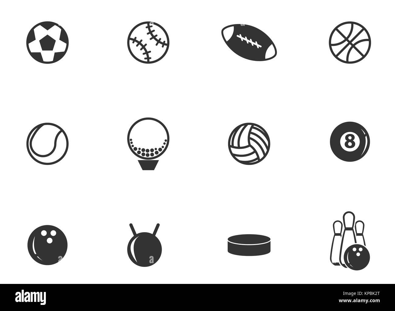 Sports Balls icons set Stock Photo - Alamy