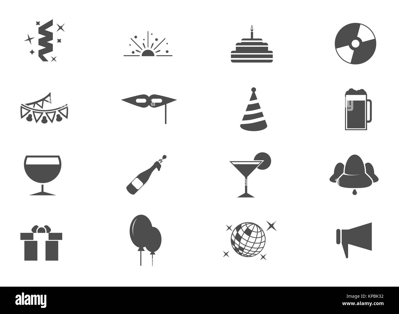 Party Icon Set Stock Photo - Alamy