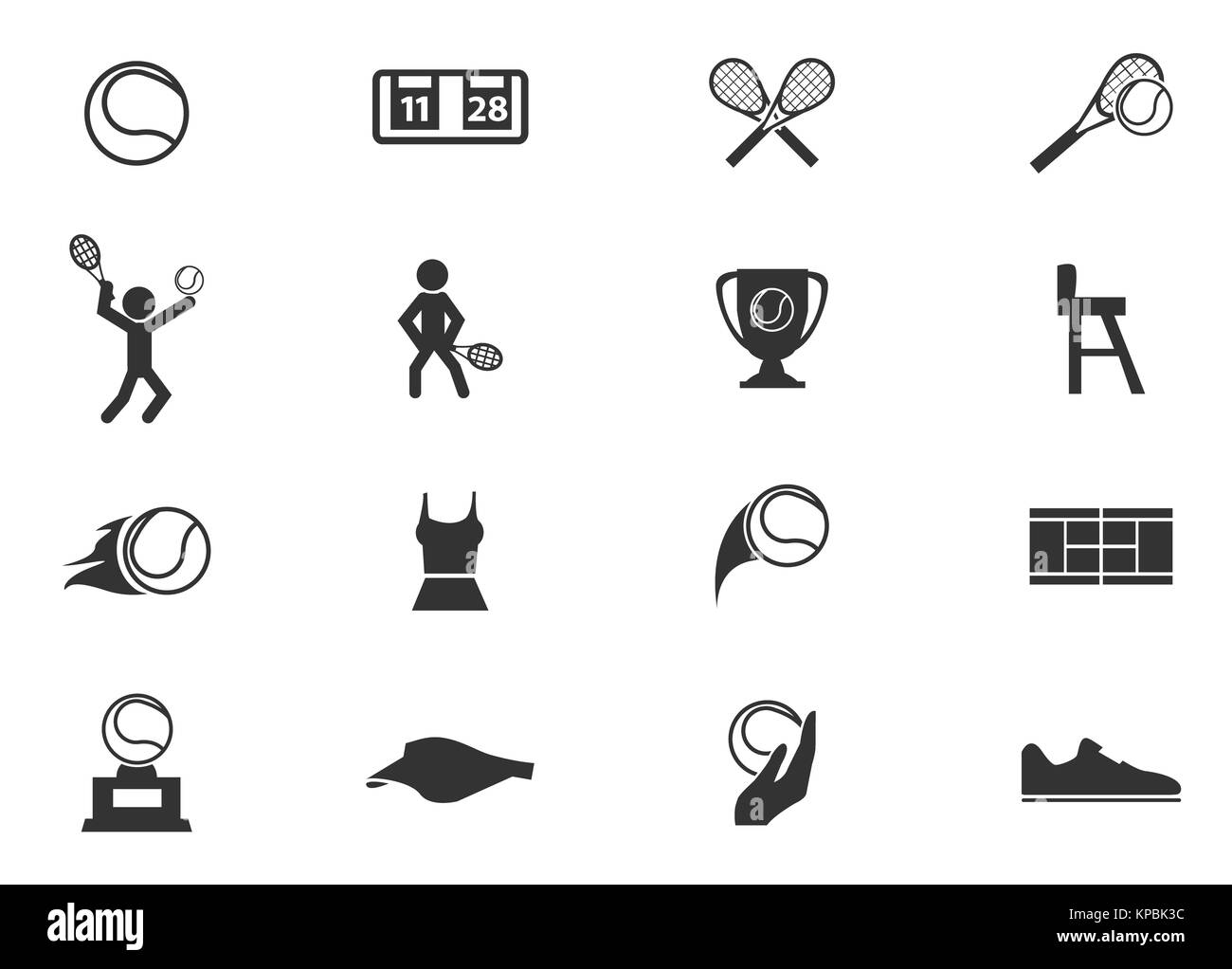 Tennis icons set Stock Photo - Alamy