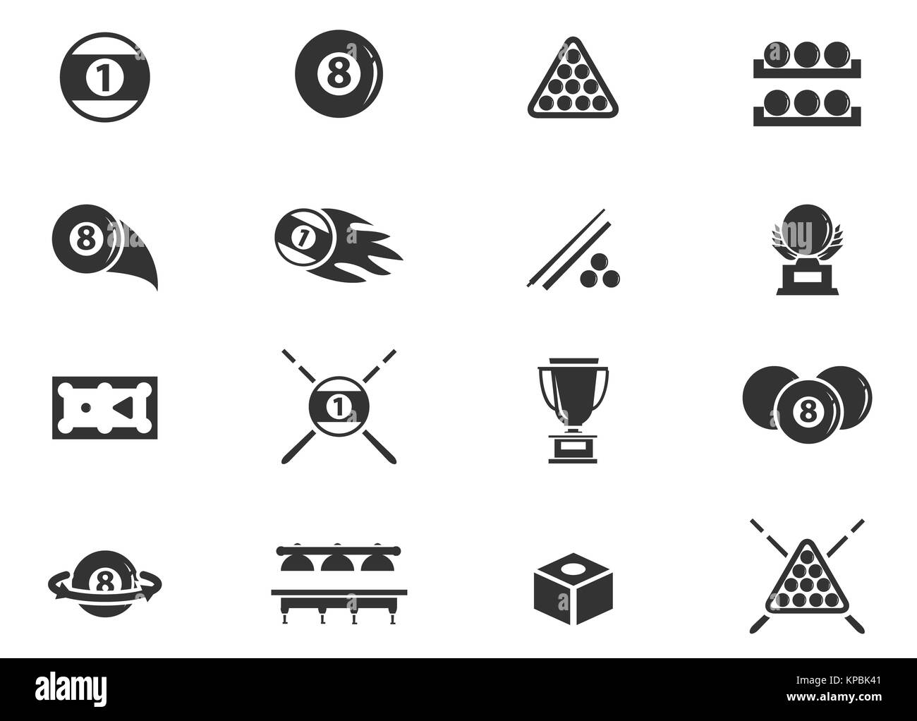 Billiard icons set Stock Photo - Alamy