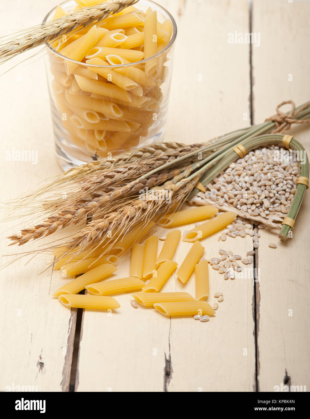 Italian pasta penne with wheat Stock Photo - Alamy