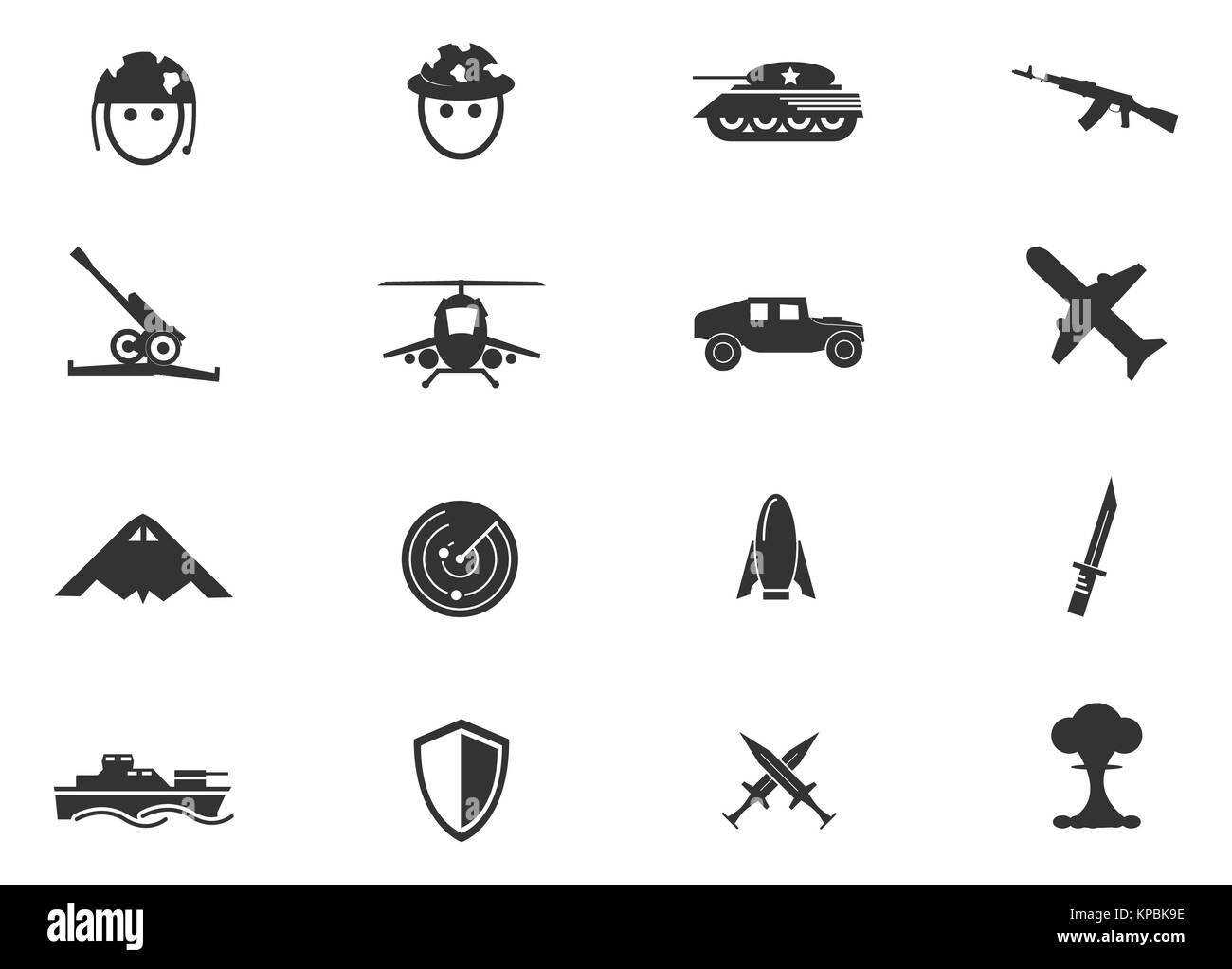 Military and war icons Stock Photo - Alamy