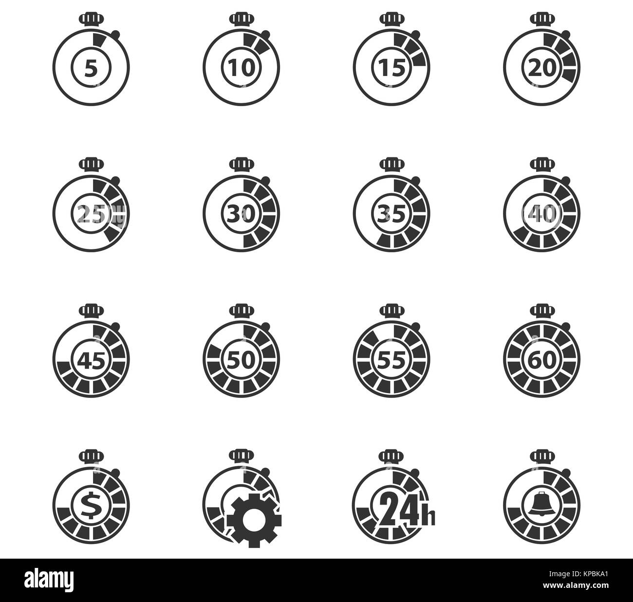 Timer icon set Stock Photo - Alamy