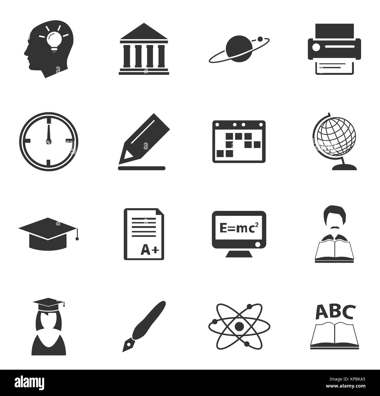 University icons set Stock Photo - Alamy