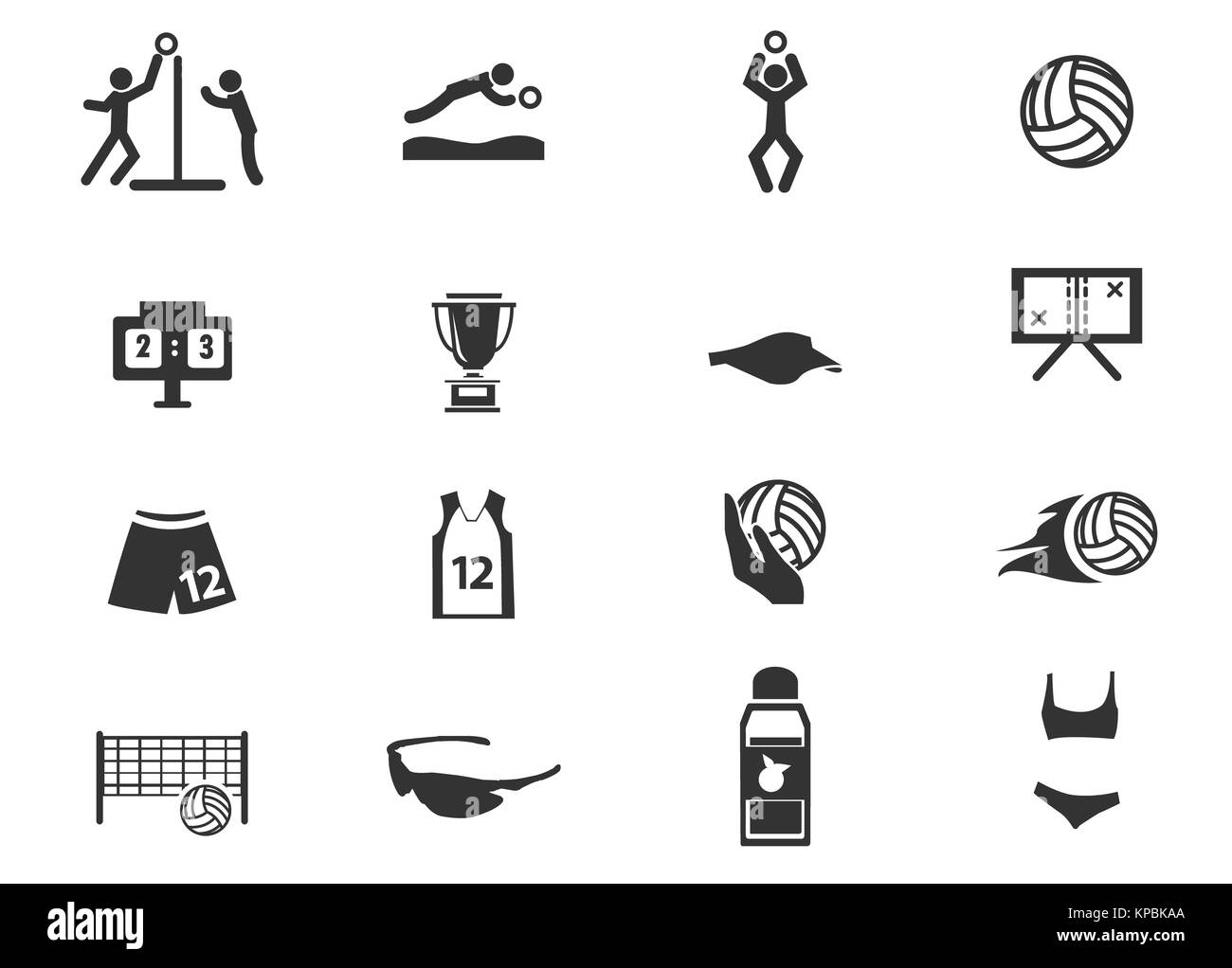 Volleyball icon set Stock Photo - Alamy