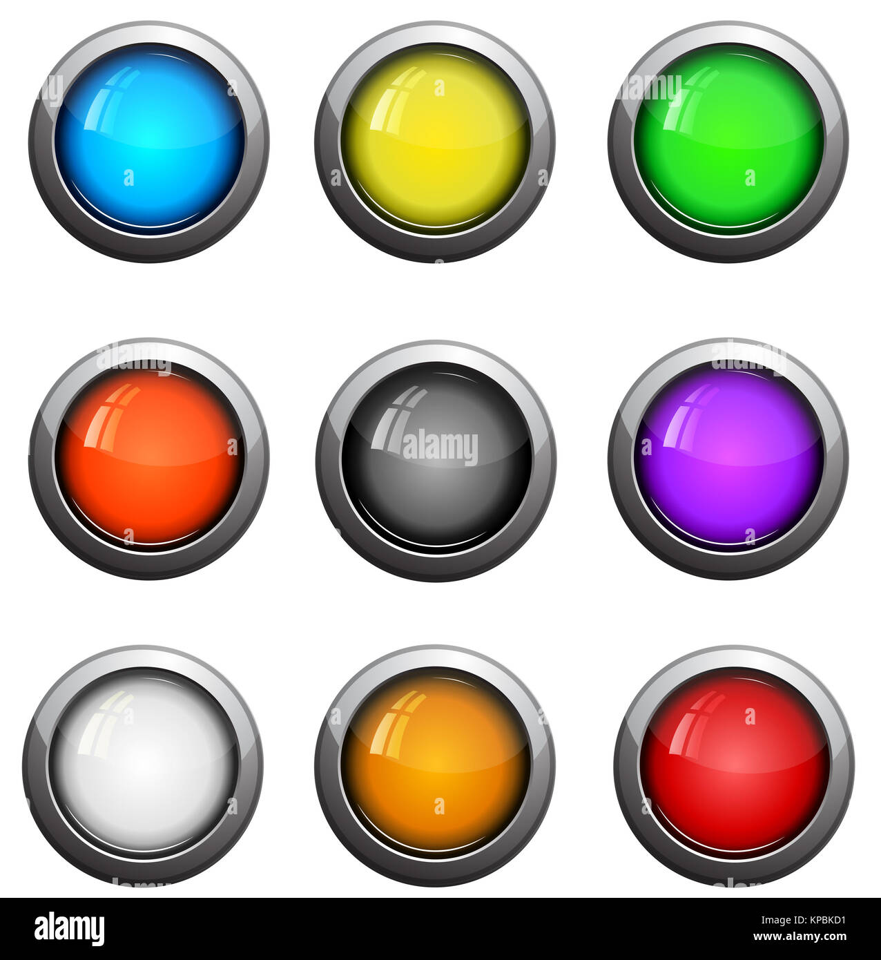 Color button set Stock Photo - Alamy
