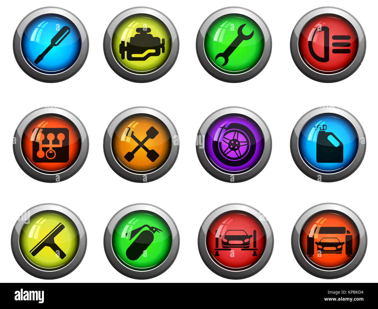 Car service icons set Stock Photo - Alamy