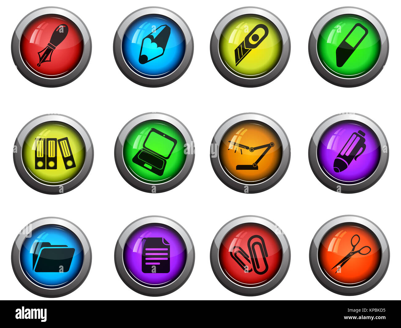 Office icons set Stock Photo - Alamy
