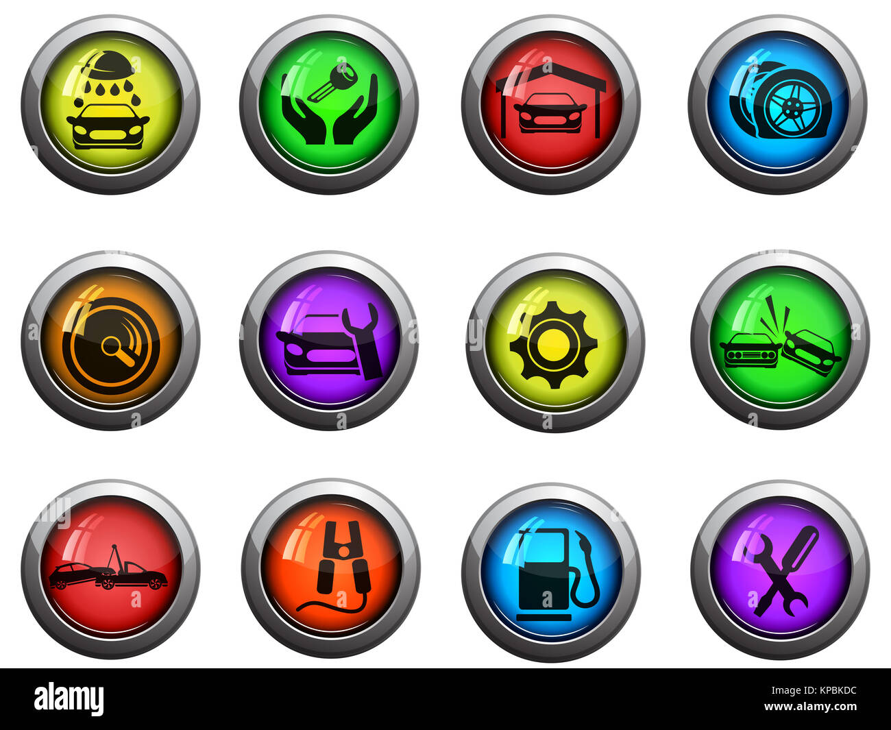 Car service icons set Stock Photo - Alamy