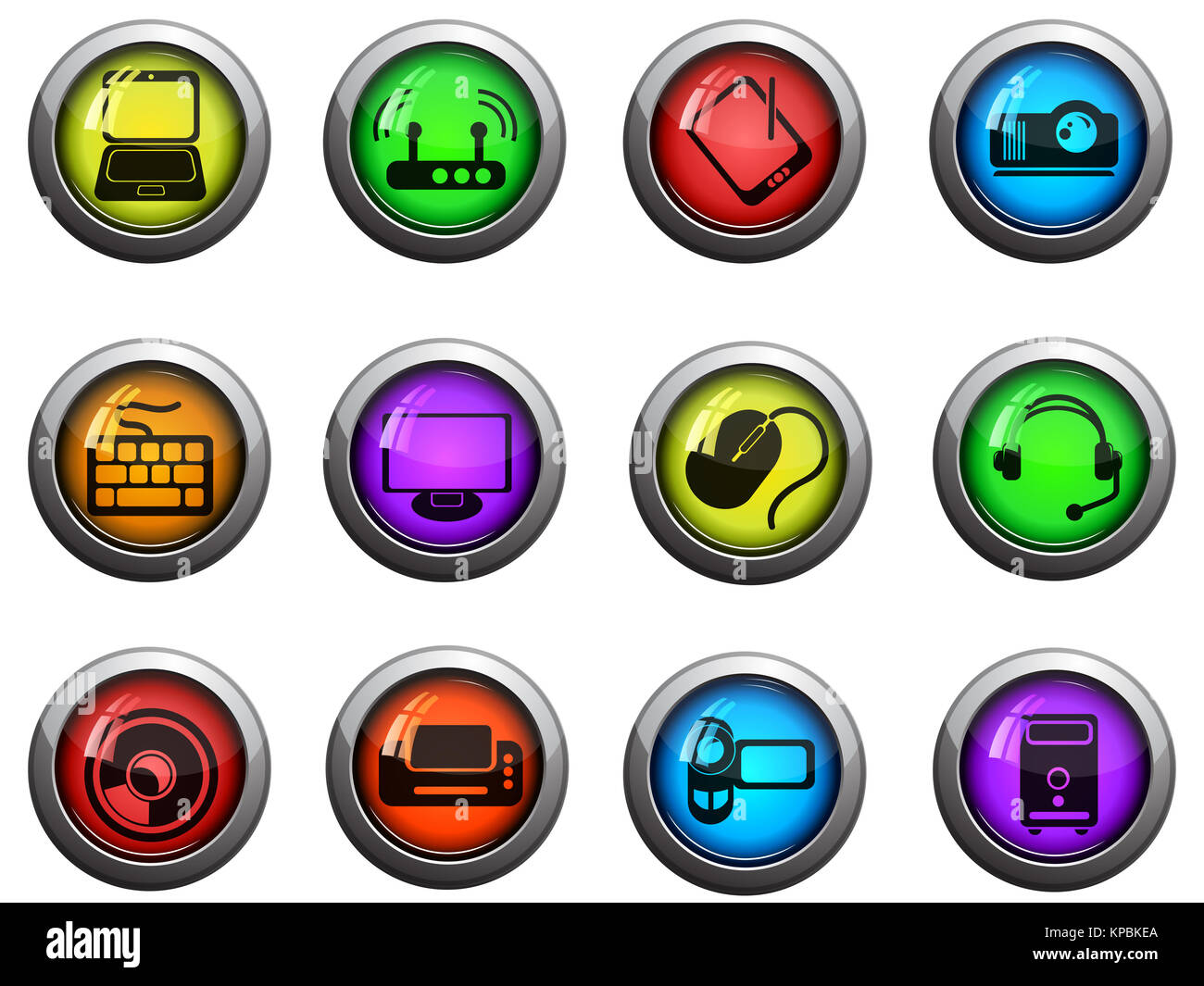 Computer technology icons Stock Photo - Alamy