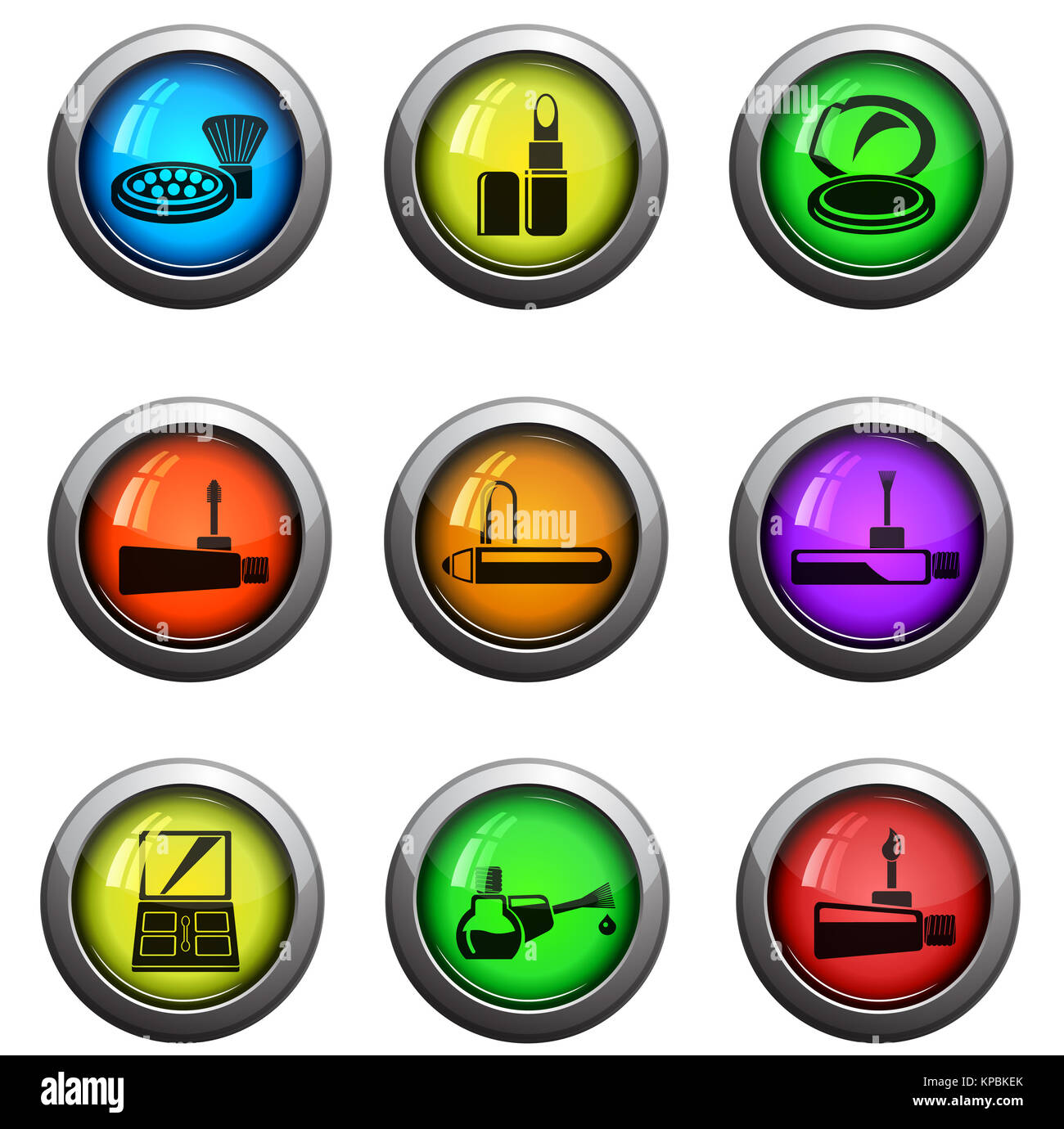 Make-up products icons Stock Photo - Alamy