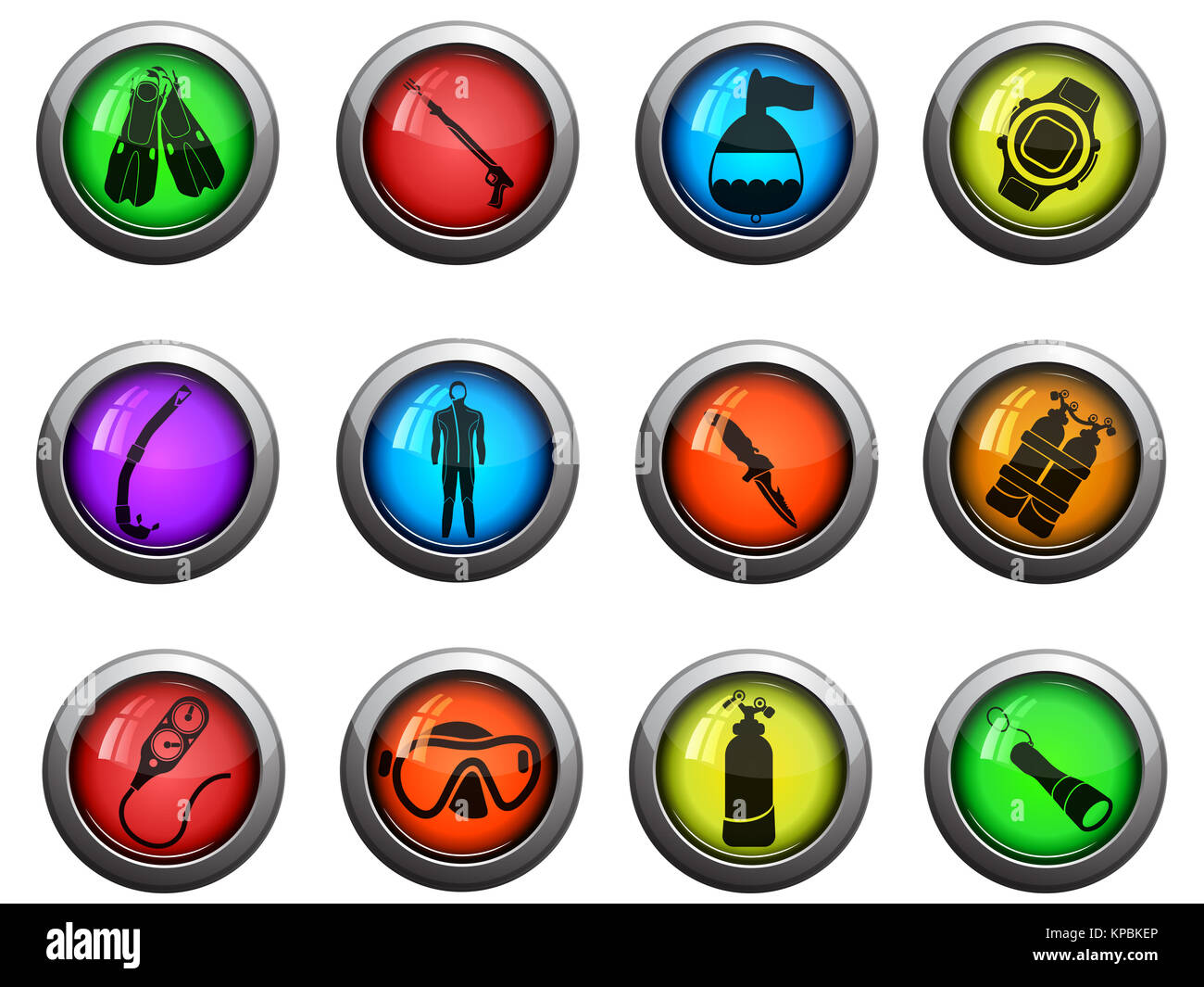 Diving icons set Stock Photo - Alamy
