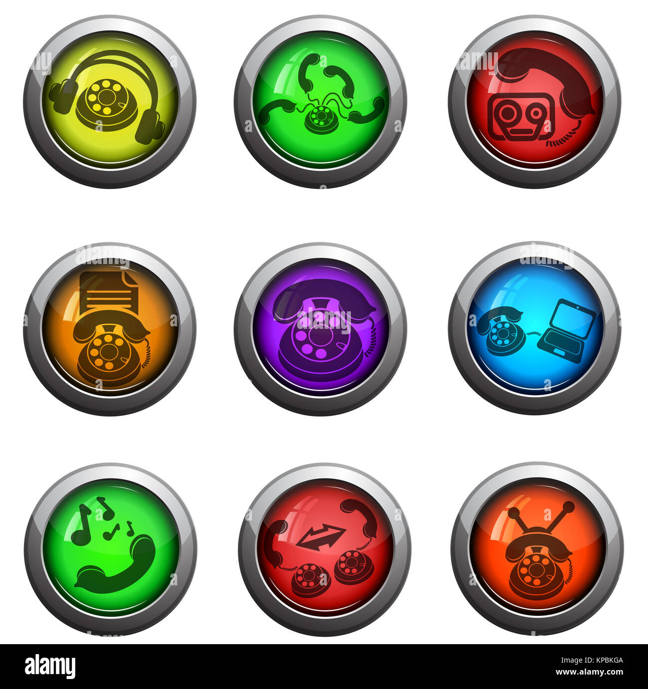 Phone icons set Stock Photo - Alamy