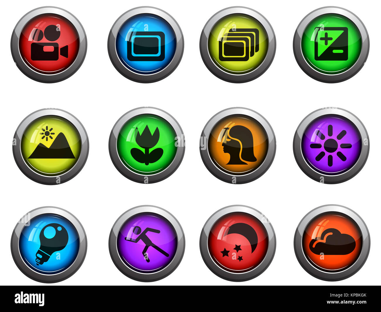 Photo modes icons set Stock Photo - Alamy