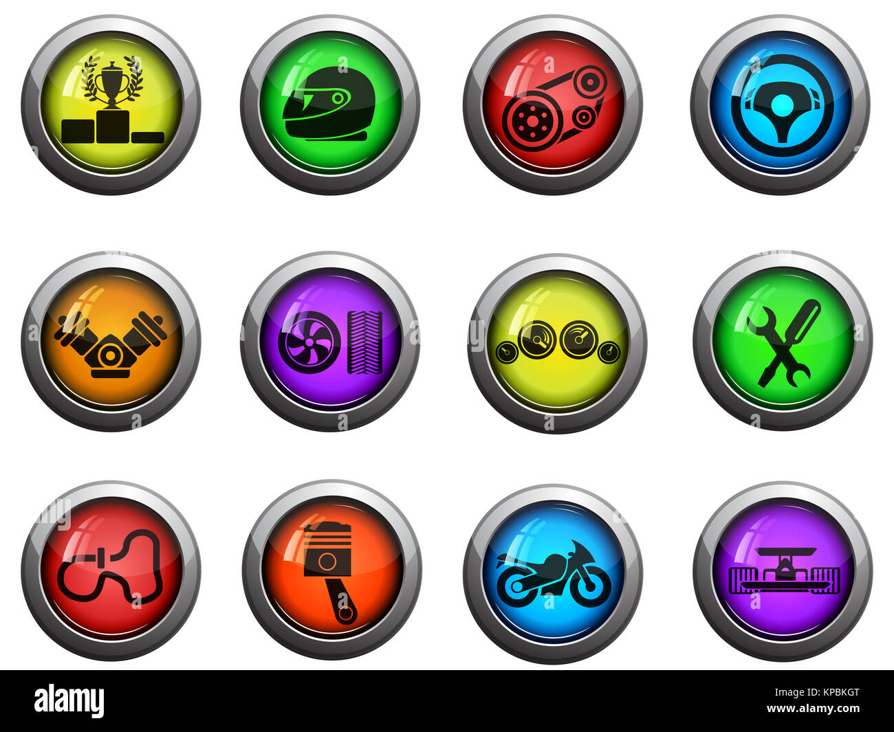Racing icons set Stock Photo - Alamy