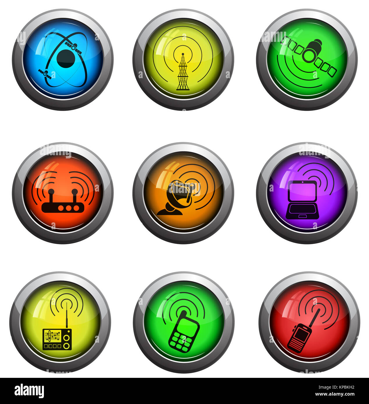 Radio signal icons set Stock Photo - Alamy