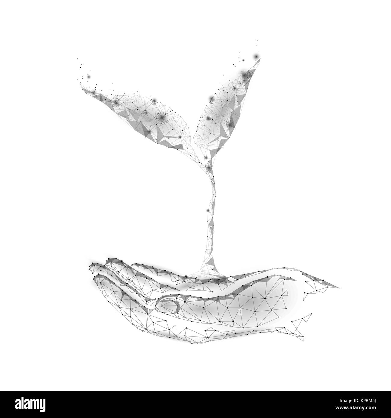 Small tree in hand Stock Vector Images - Alamy