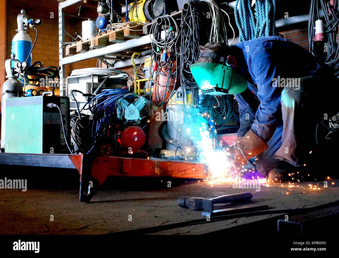 welding in the workshop Stock Photo - Alamy